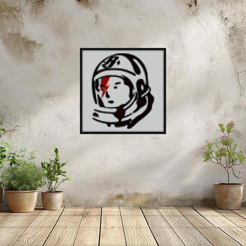 Astronaut Club Logo Icon Bricks Art