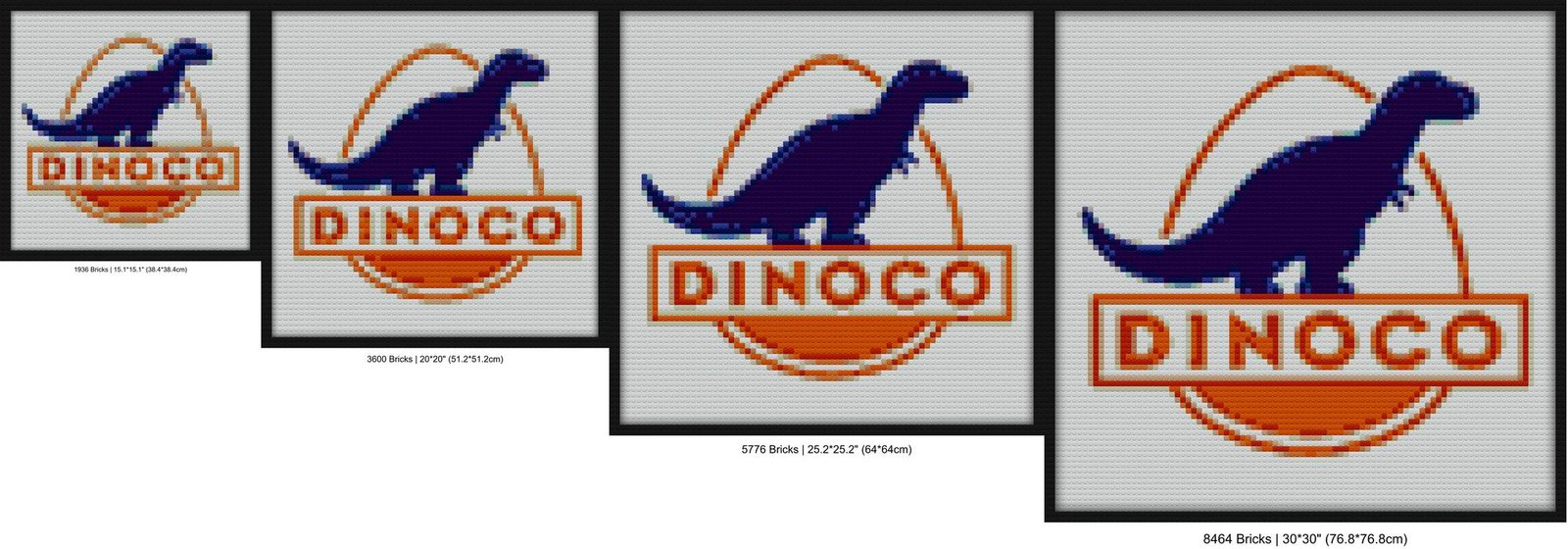 Dinoco Cars Bricks Art