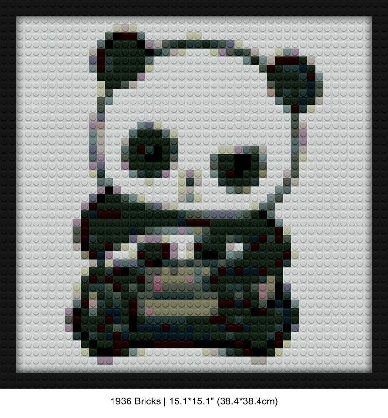 Gaming Panda Bricks Art