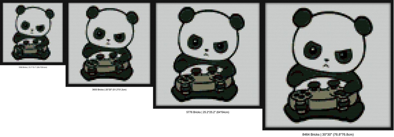 Gaming Panda Bricks Art