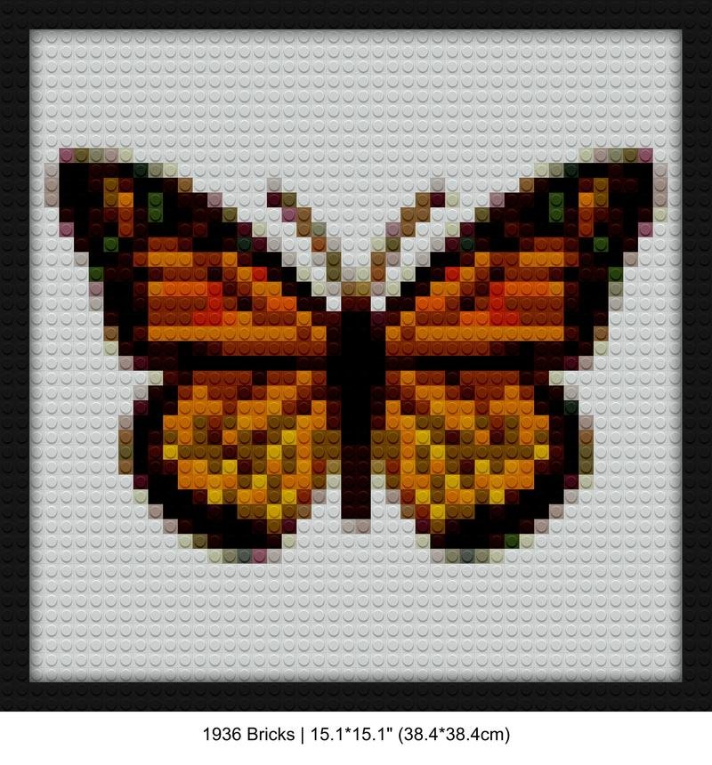 Monarch Butterfly Bricks Art