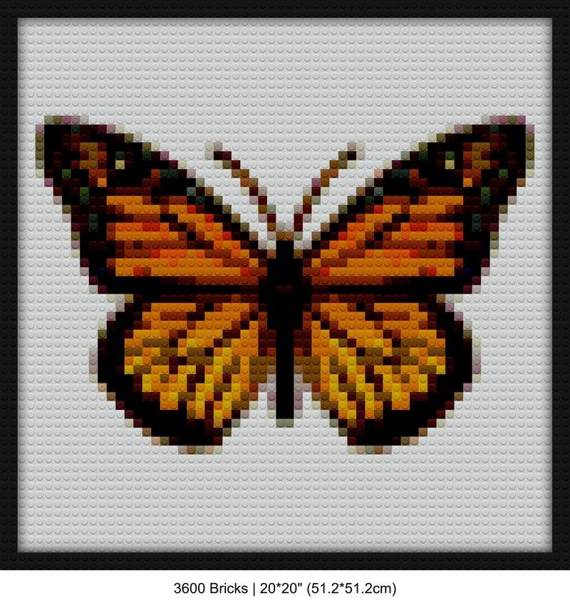 Monarch Butterfly Bricks Art