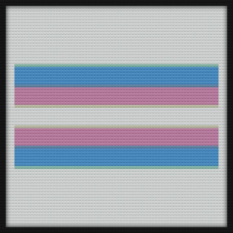 Transgender Pride Flag Bricks Art